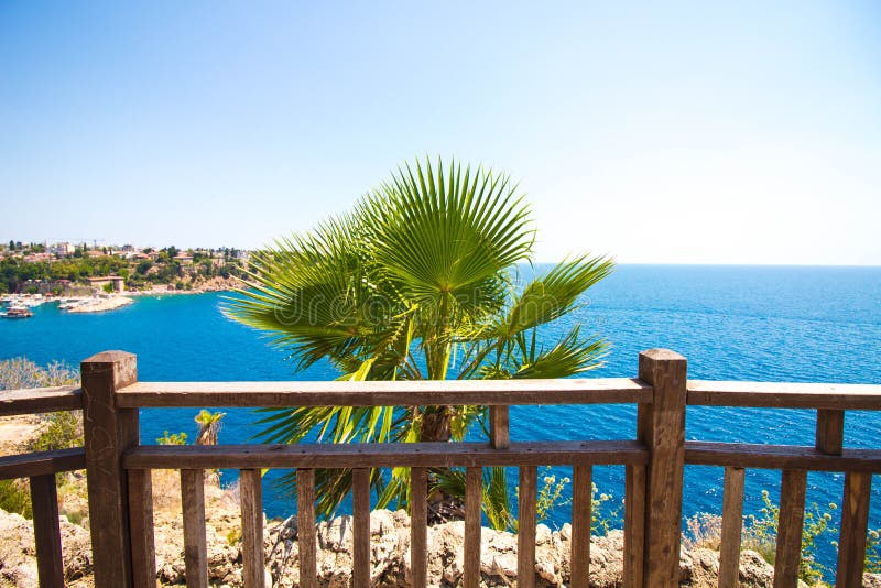An Observation Deck Overlooking the Blue Sea. Stock Photo - Image of ...