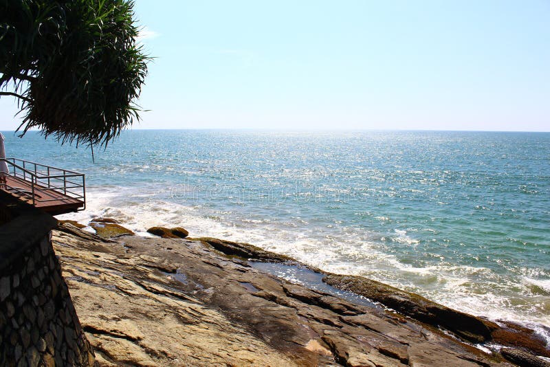 The Observation Deck on the Rocks and the Indian Ocean Stock Photo ...