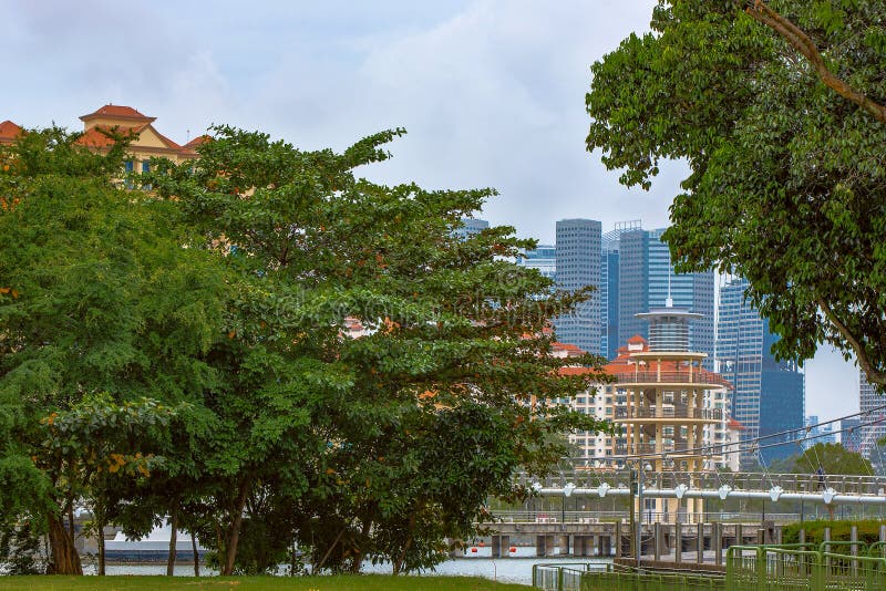 Stylized Lighthouse on a River Channel in Singapore Stock Photo - Image ...