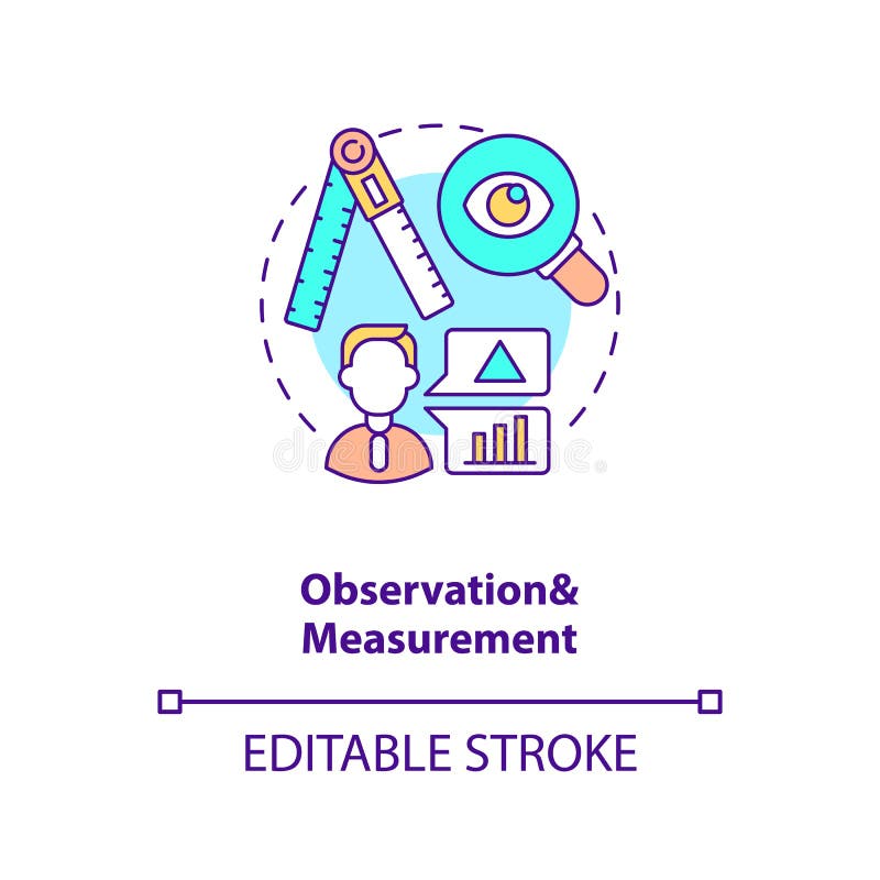 Observation and Measurement Concept Icon Stock Vector - Illustration of ...