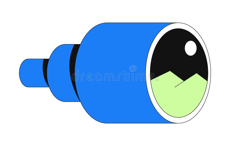 Observation through Telescope 2D Cartoon Object Stock Vector ...