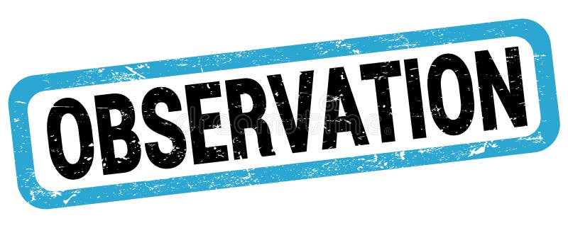 OBSERVATION Text Written on Blue-black Rectangle Stamp Stock ...