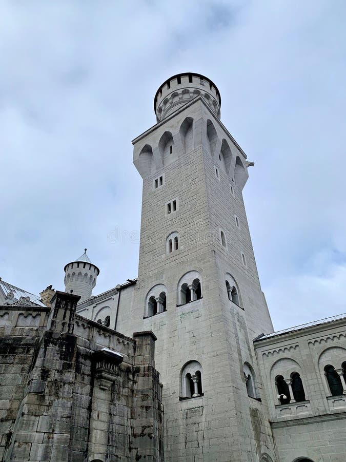 Observation Tower of Neuschwanstein Castle Stock Photo - Image of ...