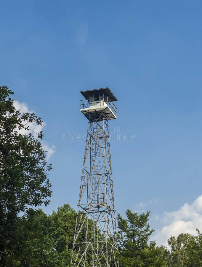 Observation Tower in Polish Forest Stock Image - Image of forest ...