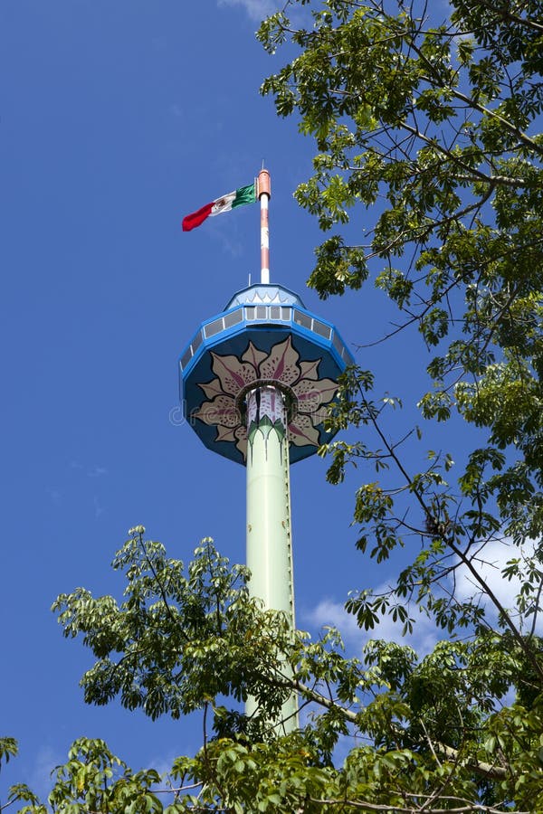 Observation Tower Ride in Playa Del Carmen, Mexico Stock Image - Image ...