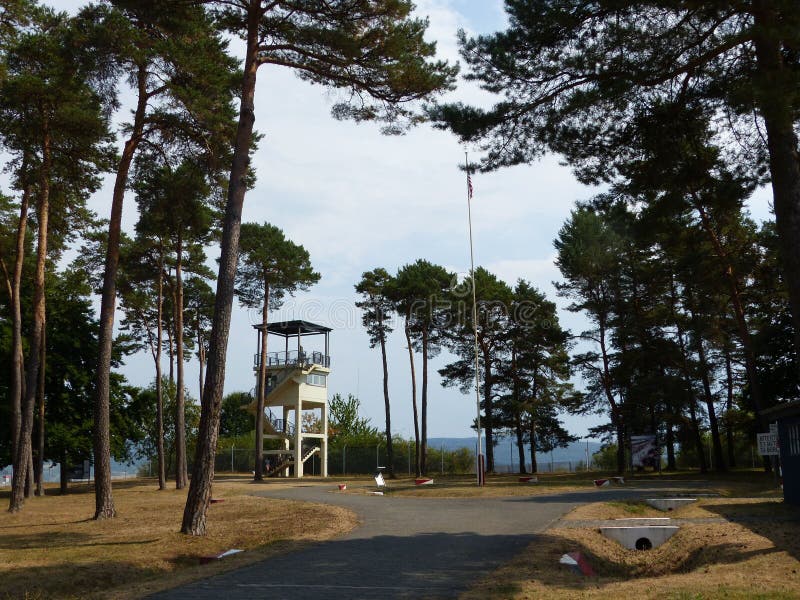 Observation Tower Surrounded by Trees on the German Border with Clouds ...