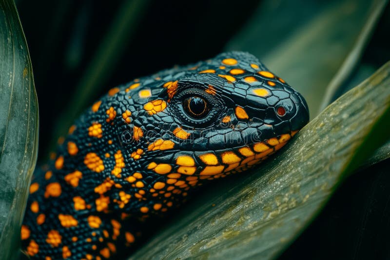 Observation of a Tropical Lizard Species Up Close. Stock Photo - Image ...