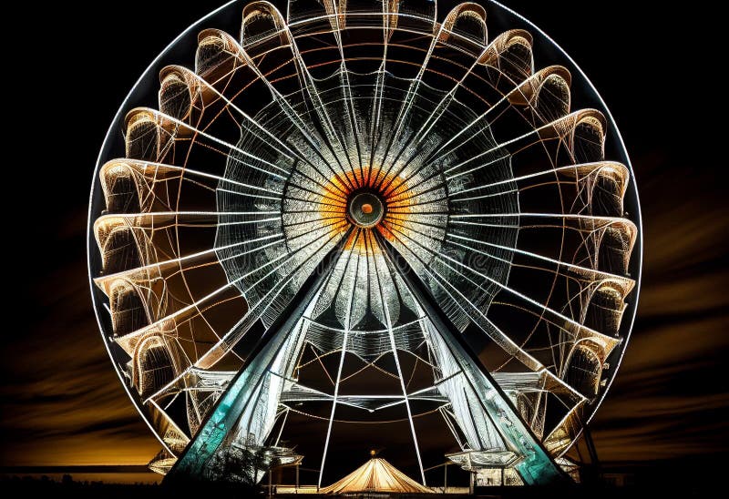 The Observation Wheel Spins and Glows with Multi-colored Lights. AI ...