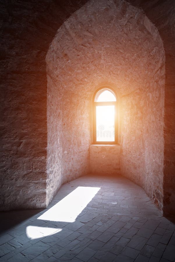Observation Windows Inside an Ancient Fortress. Post Processing Stock ...