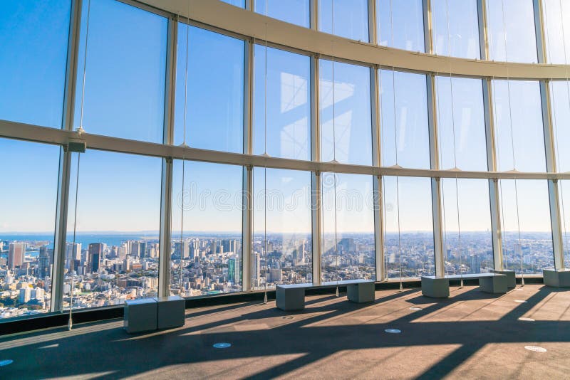 .Observation Windows in Tokyo with Views of Skyscrapers Japan Stock ...
