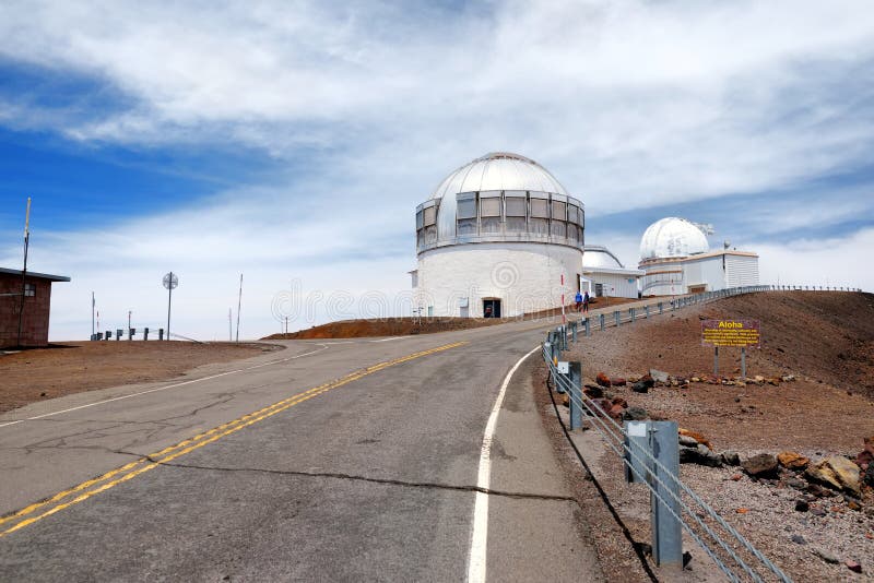 Observatories on Top of Mauna Kea Mountain Peak. Astronomical Research ...