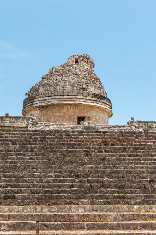 The Observatory, Ancient Mayan Ruins at Chichen Itza Stock Photo ...