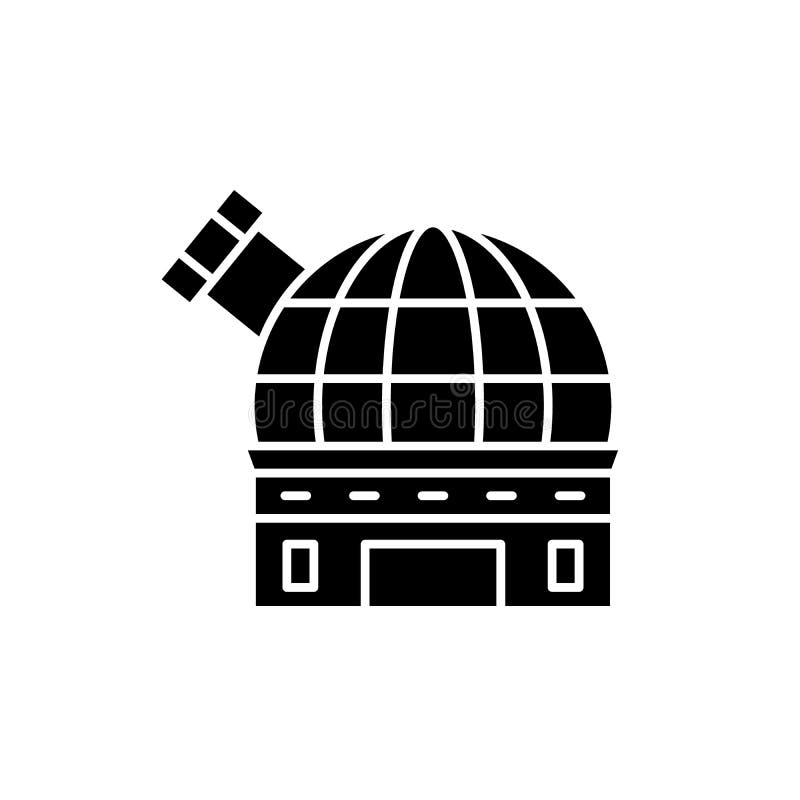 Observatory Black Icon, Vector Sign on Isolated Background. Observatory ...