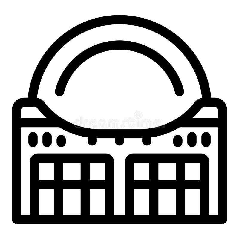 Observatory Building Facade with Big Telescope Dome Icon Stock Vector ...