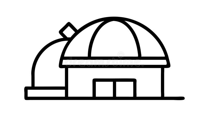 Observatory Dome Building Icon for Science and Astronomy Vector Design ...