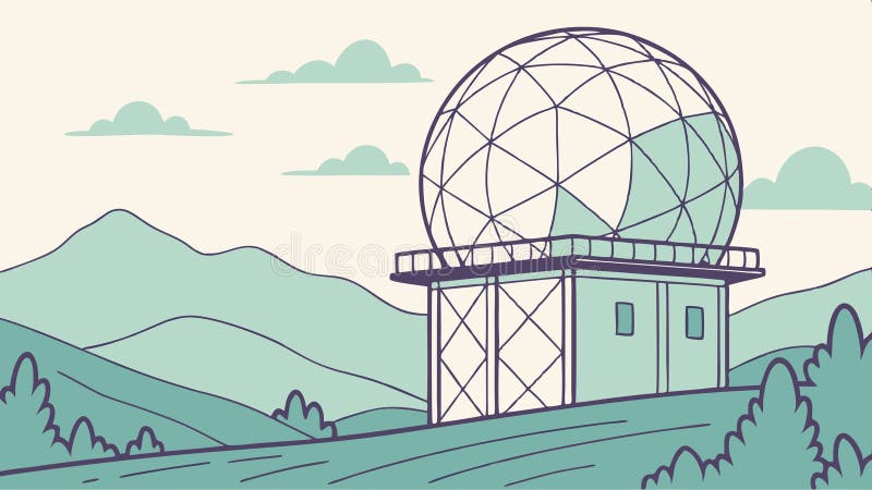Observatory Dome, Mountains, Scientific Research Vector, Vector Design ...