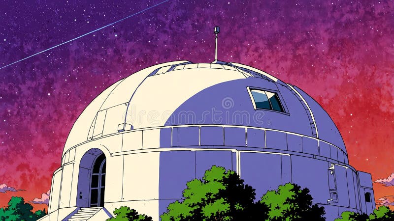 Observatory Exterior Retro Stock Illustrations – 6 Observatory Exterior ...