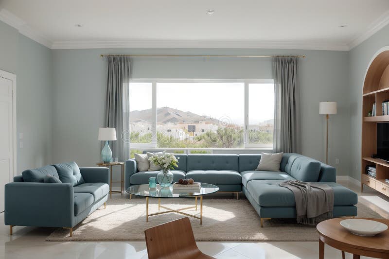 Showcasing Interior Design in Style Grecian Glory Stock Illustration ...