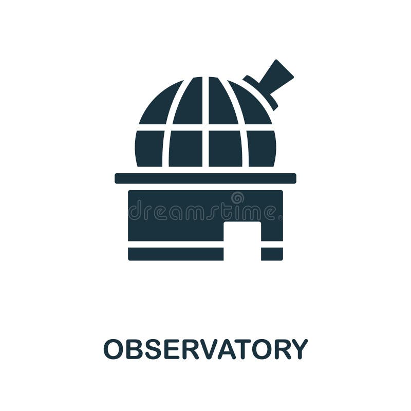 Observatory Icon. Monochrome Sign from Space Collection. Creative ...