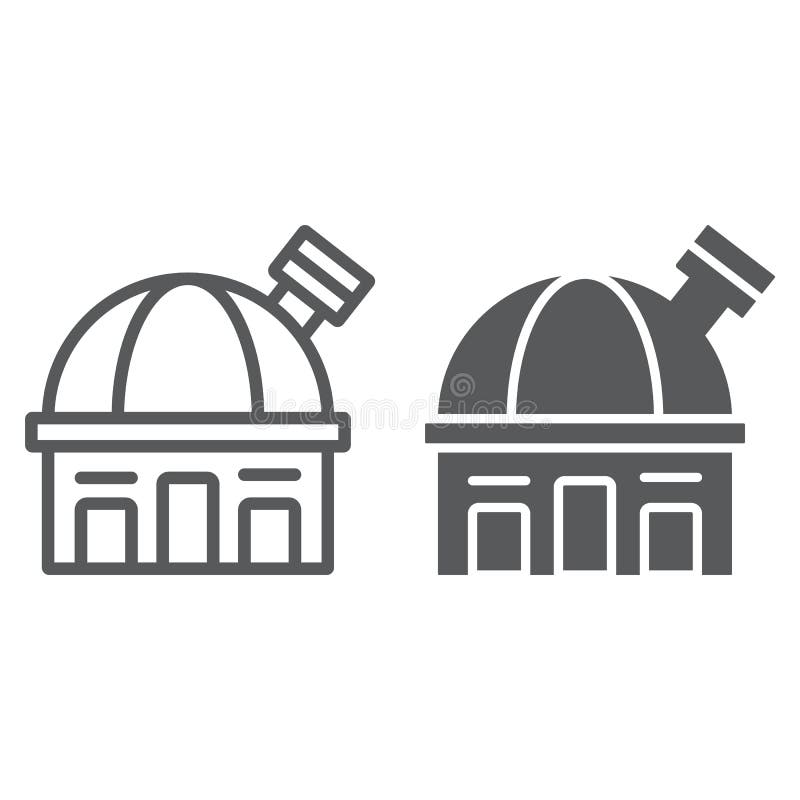 Observatory Line and Glyph Icon. Telescope Vector Illustration Isolated ...