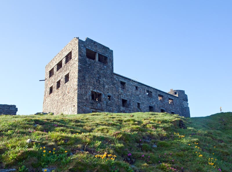 Observatory Ruins on Mountain Top Stock Photo - Image of blue, castle ...