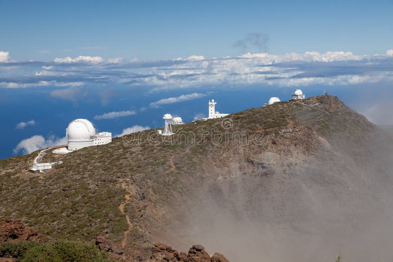 Observatory S on Top of the Caldera De Taburiente Volcano Stock Image ...