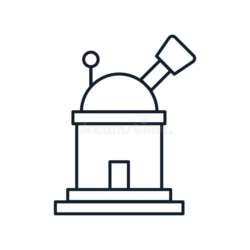 Observatory with the Telescope in Outline Style Stock Vector ...