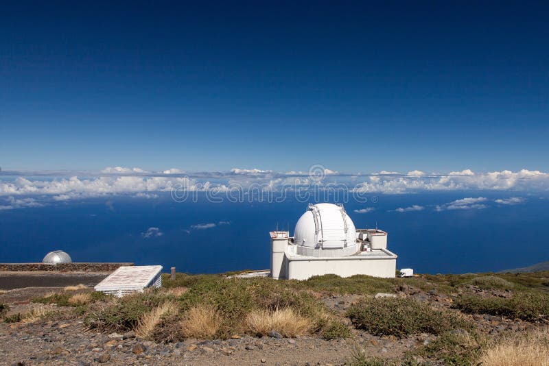 Observatory on Top of the Caldera De Taburiente Volcano Stock Photo ...
