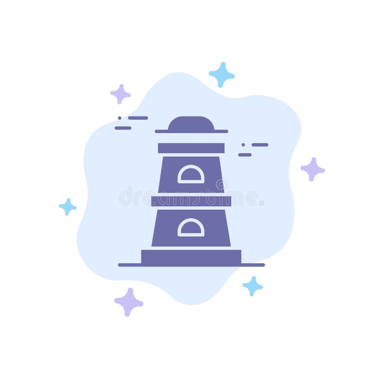Observatory, Tower, Watchtower Blue Icon on Abstract Cloud Background ...