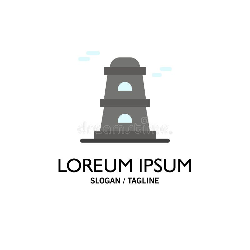 Observatory, Tower, Watchtower Business Logo Template. Flat Color Stock ...