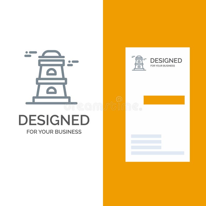 Observatory, Tower, Watchtower Grey Logo Design and Business Card ...
