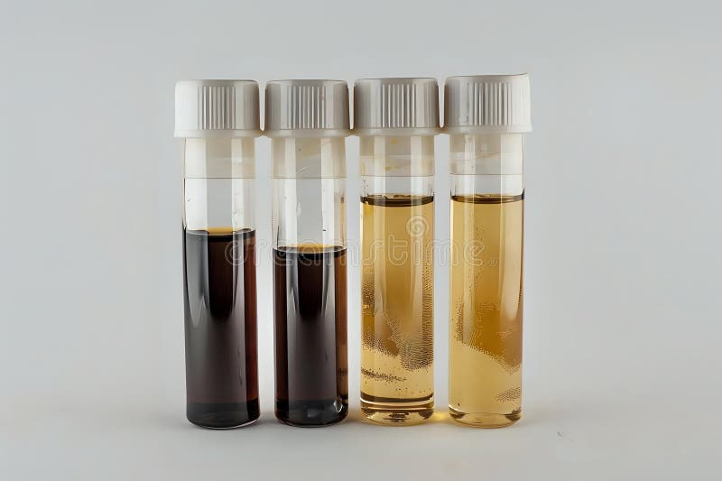 Observe and Analyze Four Different Liquid Samples in Clear Tubes with ...