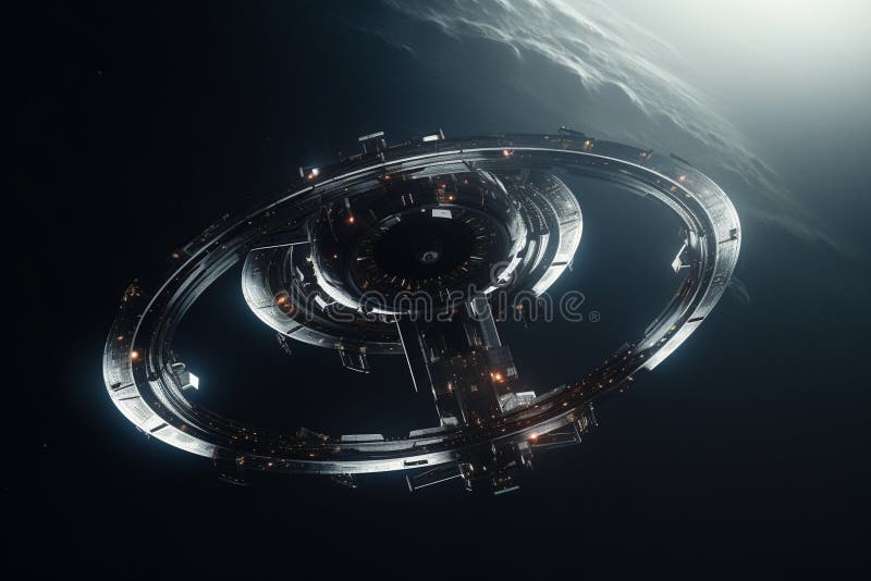 Observe a Formation of Exploration Spacecraft Stock Illustration ...