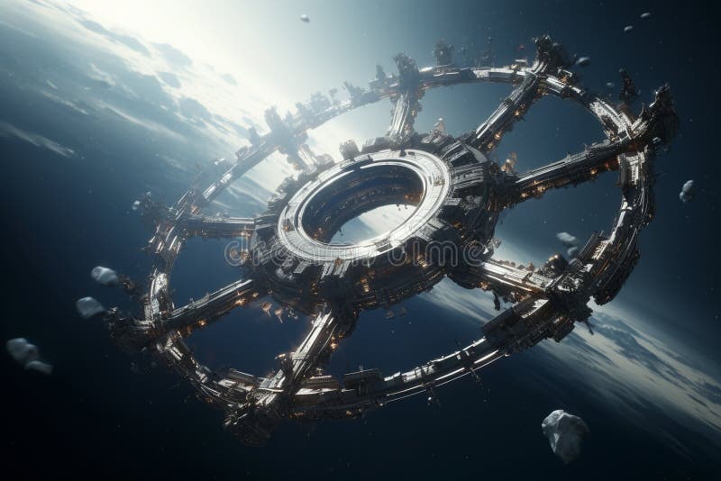 Observe a Formation of Exploration Spacecraft Stock Illustration ...