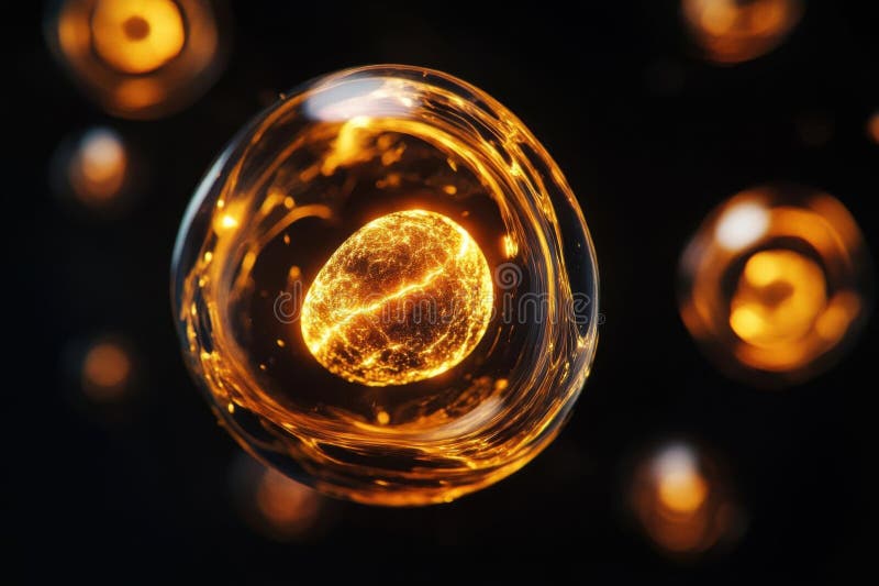 Observe Gold Cell Division Under Microscope with Scientific Lens Look ...