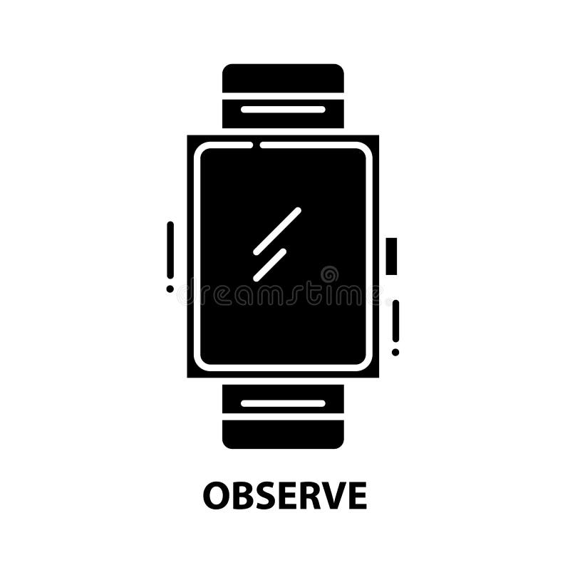 Observe Icon, Black Vector Sign with Editable Strokes, Concept ...