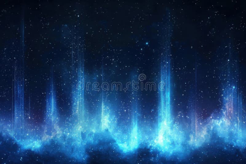 Observe Night Sky, Luminous Pillars Rise through Nebula with Star Field ...