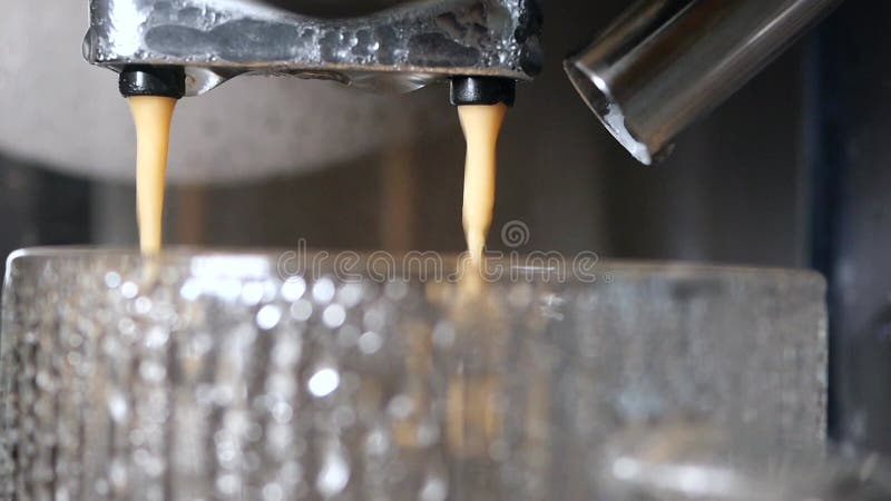 Stylish Espresso Extraction Process in a Modern Kitchen Setup Stock ...