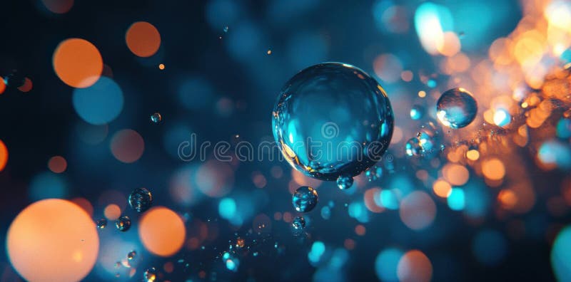 Observe Water Droplets Floating with Abstract Blur Background for ...