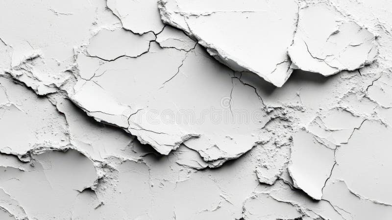 Observe White Wall Texture with Cracks and Rough Edges, with Abstract ...