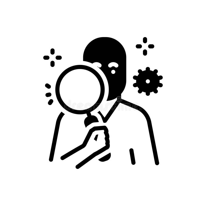 Black Solid Icon for Observed, Discern and Find Stock Vector ...
