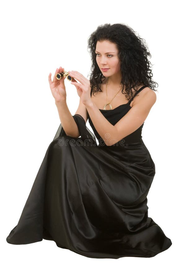 Observer stock photo. Image of girl, isolated, black - 10085798