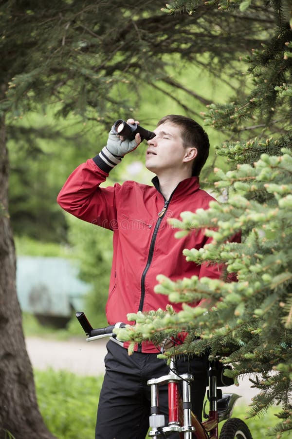 Back View of a Peeing Man in the Nature Stock Image - Image of peeing ...