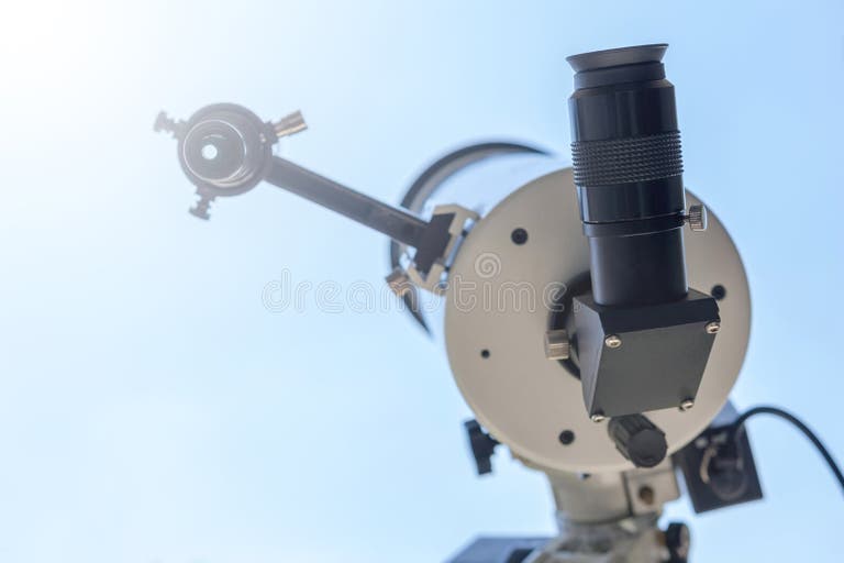 Observing the Sun with Telescope. Solar Eclipse Telescope Solar Stock ...