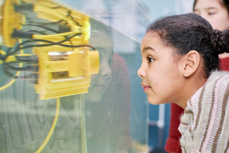 Observing Technology in Hands-on Science Exhibit Stock Image - Image of ...