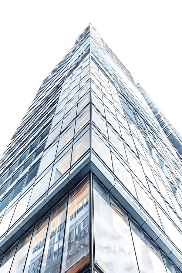 Symmetrical Glass Facade of a Tall Commercial Building in the City ...
