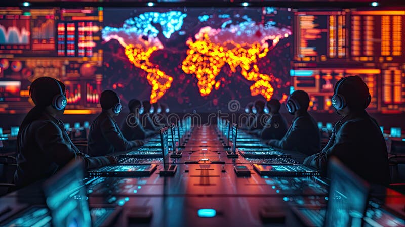 Observing the World Order from Screens. Stock Illustration ...