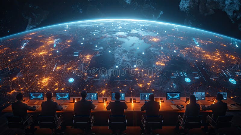 Observing the World Order from Screens. Stock Illustration ...