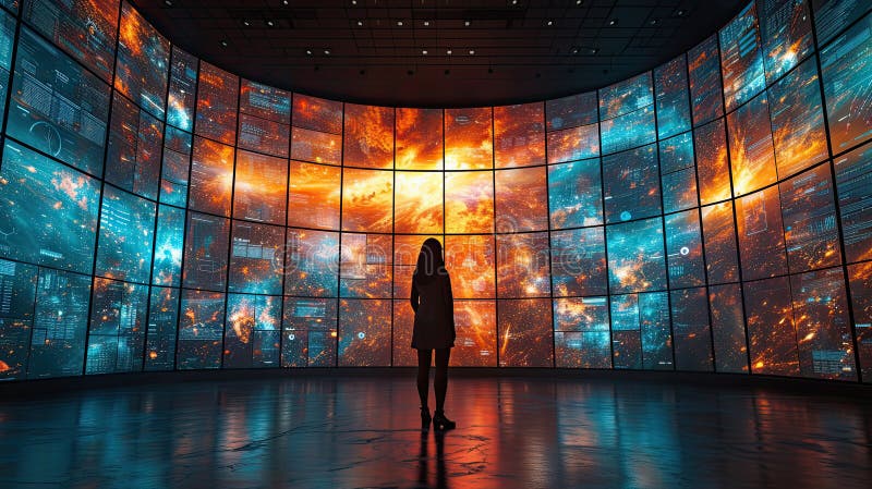 Observing the World Order from Screens. Stock Illustration ...