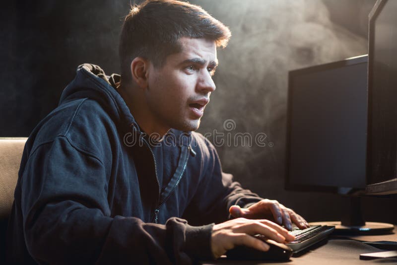 Computer Obsessed Teenager No.2 Stock Photo - Image of evening ...